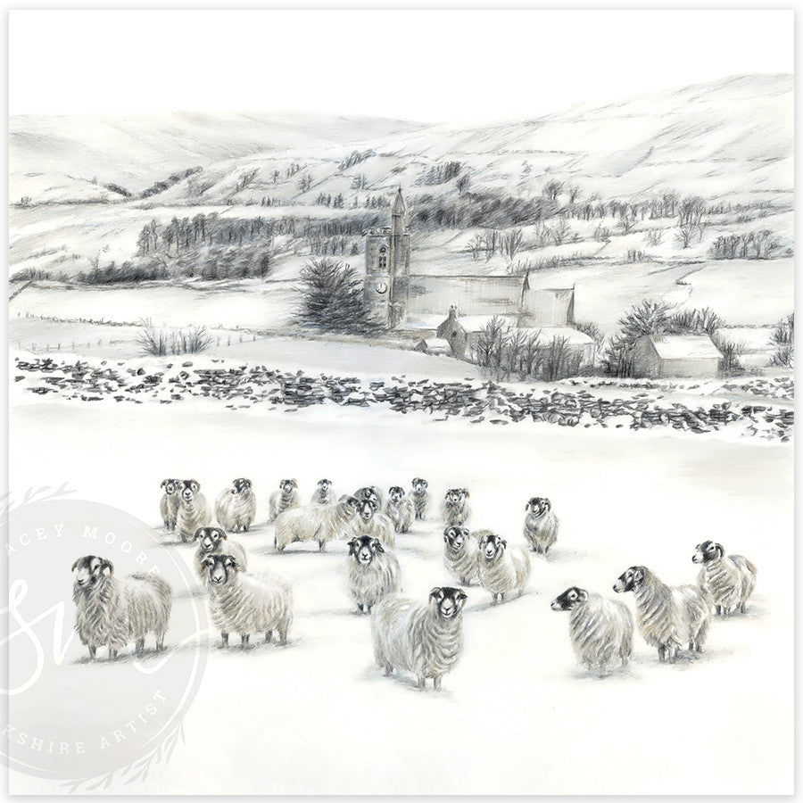 Sheep in snow – Stacey Moore